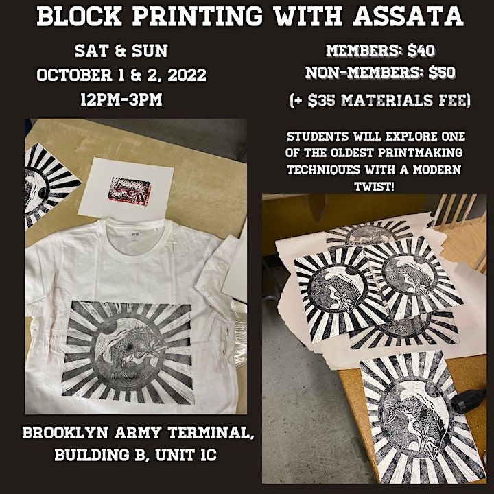 Block Printing with Assata at Futureworks Makerspace- Brooklyn Army ...