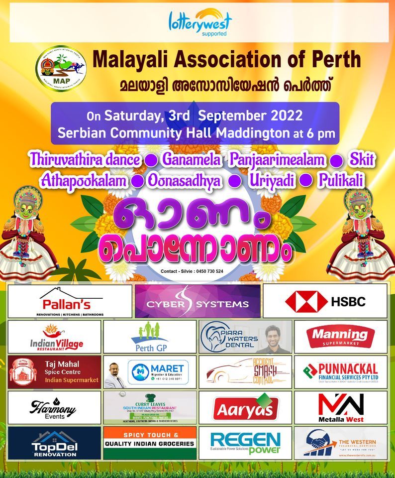 MAP ONAM 2022 at Serbian Community Centre WA Inc -Maddington, Perth on ...