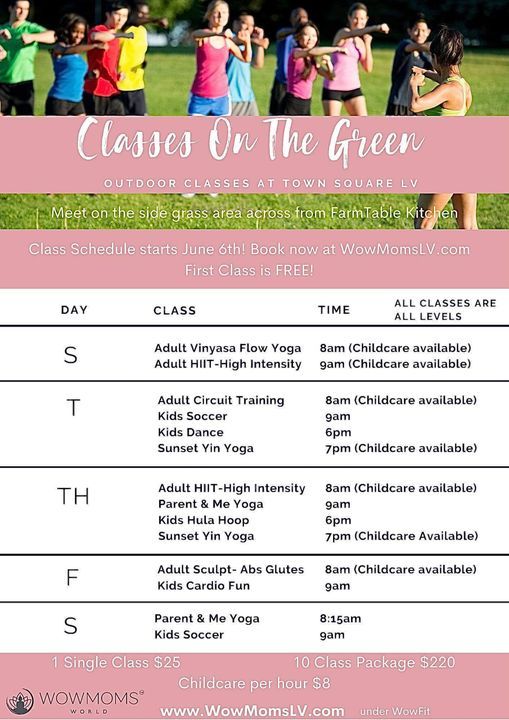 WOW MOMS WORLD hosts Classes On The Green! First Class FREE | Tickets ...