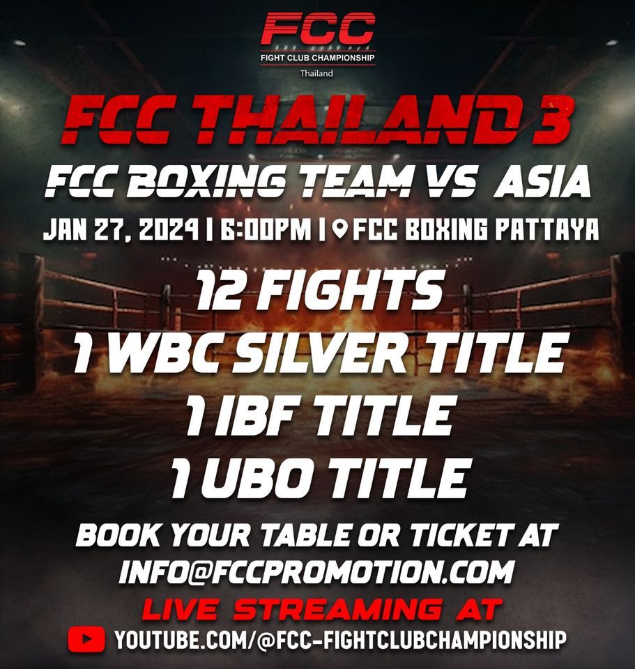 FCC Boxing Team Vs Asia | FCC Boxing Ring, Pattaya, CB | January 27, 2024
