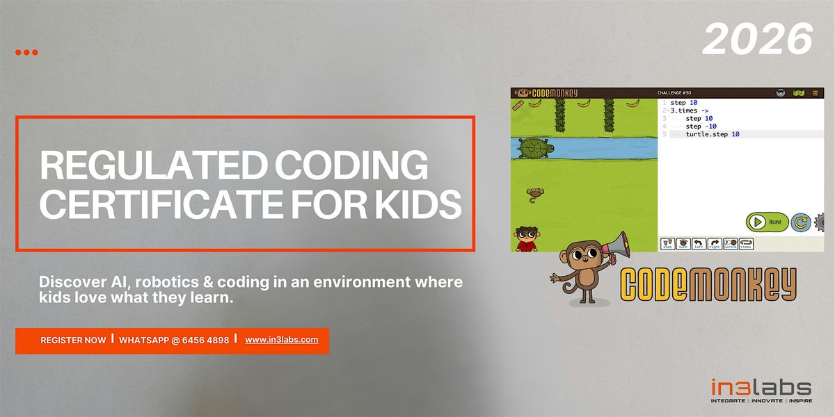 Our Popular Code Monkey Programme – Free Trial Session! at IN3LABS ...