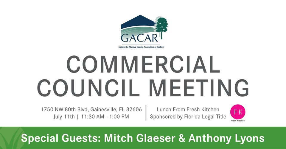 GACAR Commercial Council Meeting at Gainesville-Alachua County ...
