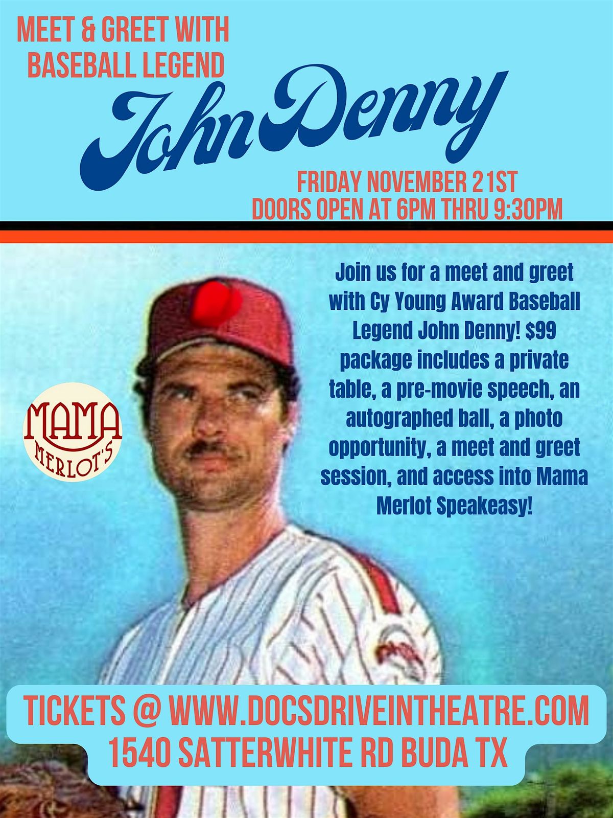 Meet & Greet with Baseball Legend & Cy Young Award Winner John Denny at ...