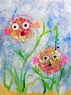 Holiday Art Class: Puffer Fish Collage/Painting + Lily Pond Friends ...