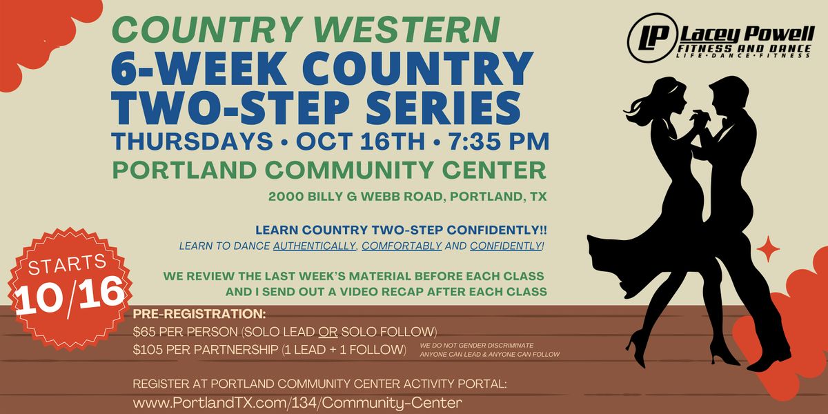 Portland TX • 6-Week Progressive Country 2-Step Series (FALL 2025 ...