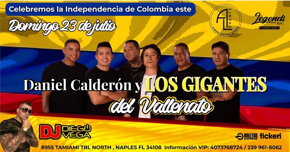 DANIEL CARDERON Y LO GIGANTES DEL VALLENATO EN NAPLE | Legends B&G ...