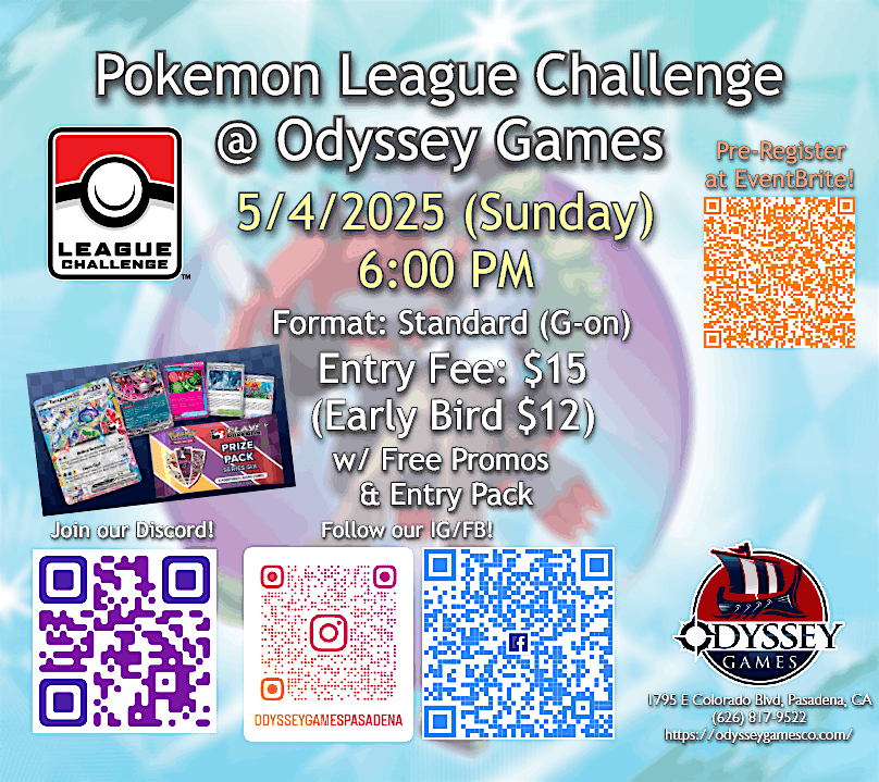 Pokemon TCG May League Challenge @ Odyssey Games Pasadena at Odyssey ...