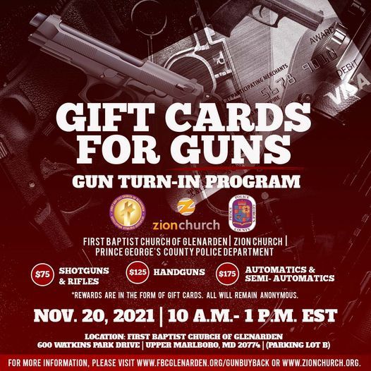 Gift Cards for Guns: Gun Turn-In Program at First Baptist Church of ...