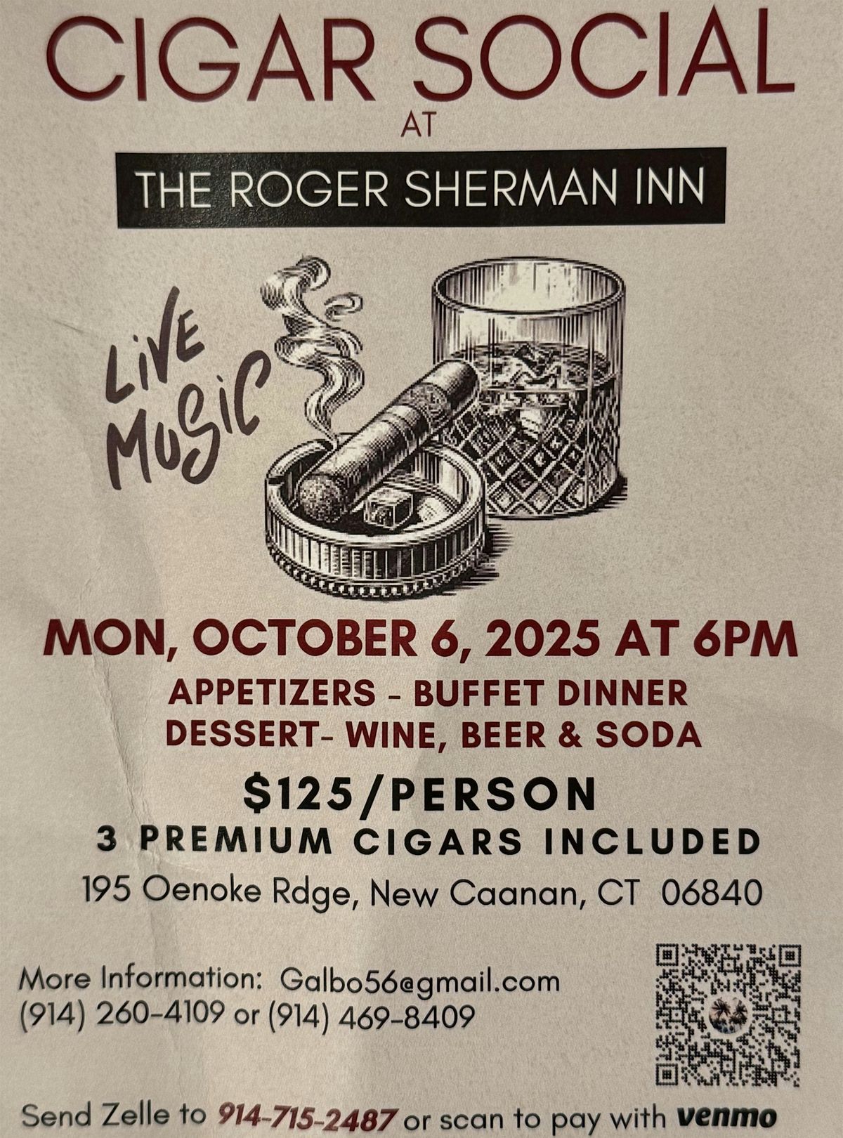 CIGAR SOCIAL at THE ROGER SHERMAN | Roger Sherman Inn, New Canaan, CT ...