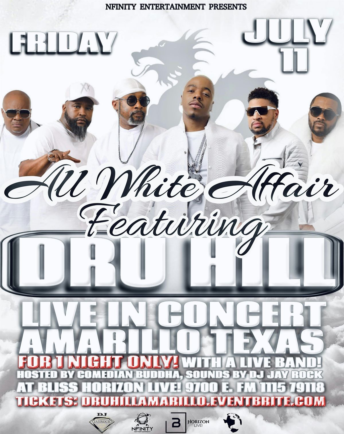 DRU HILL LIVE IN CONCERT AMARILLO TEXAS ALL WHITE AFFAIR | Bliss Horizon Live, Amarillo, TX ...