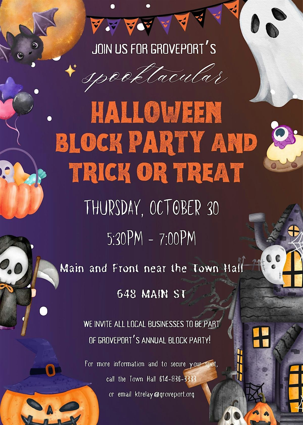 Groveports Halloween Block Party & Trick or Treat at 648 Main St ...