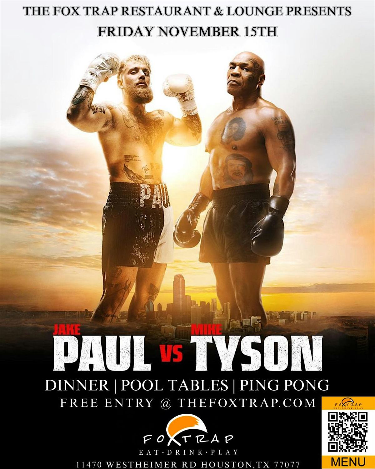 Fight Watch Party @ The Fox Trap | MIKE TYSON VS JAKE PAUL | The Fox ...