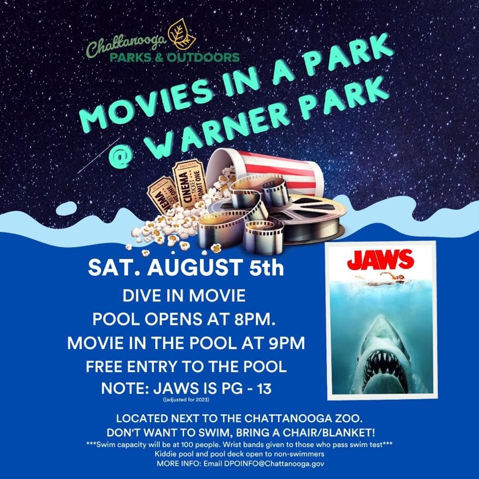 Dive In Movie in a Park at Warner Park. JAWS! | Warner Park Swimming ...