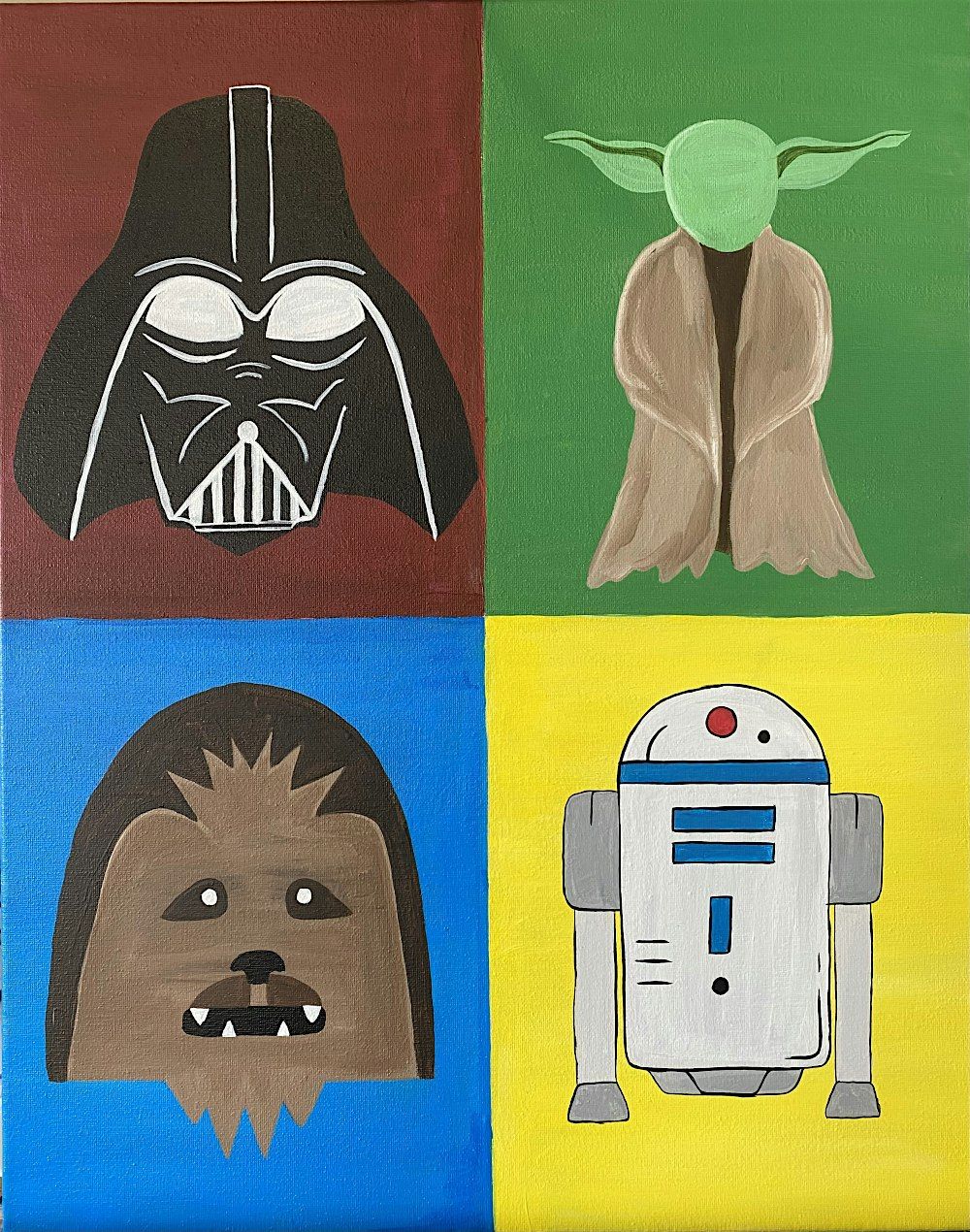 Painting this fun Star Wars Pop Art paint and sip event | Courtyard ...