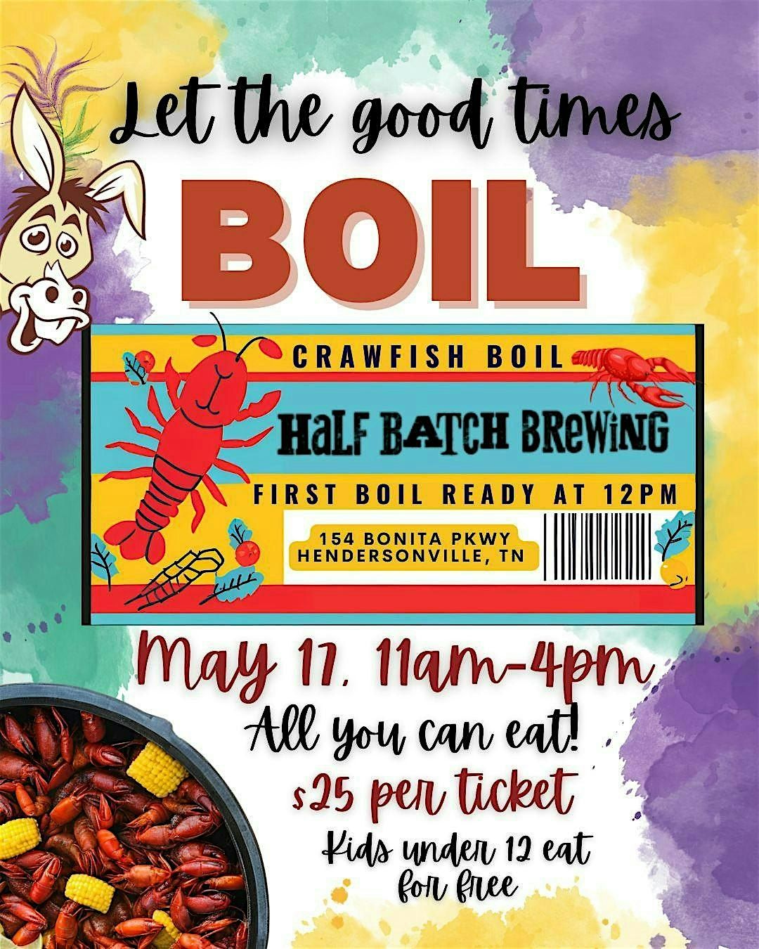 Crawfish Boil at Half Batch Brewing, Hendersonville on 17th May, 2025