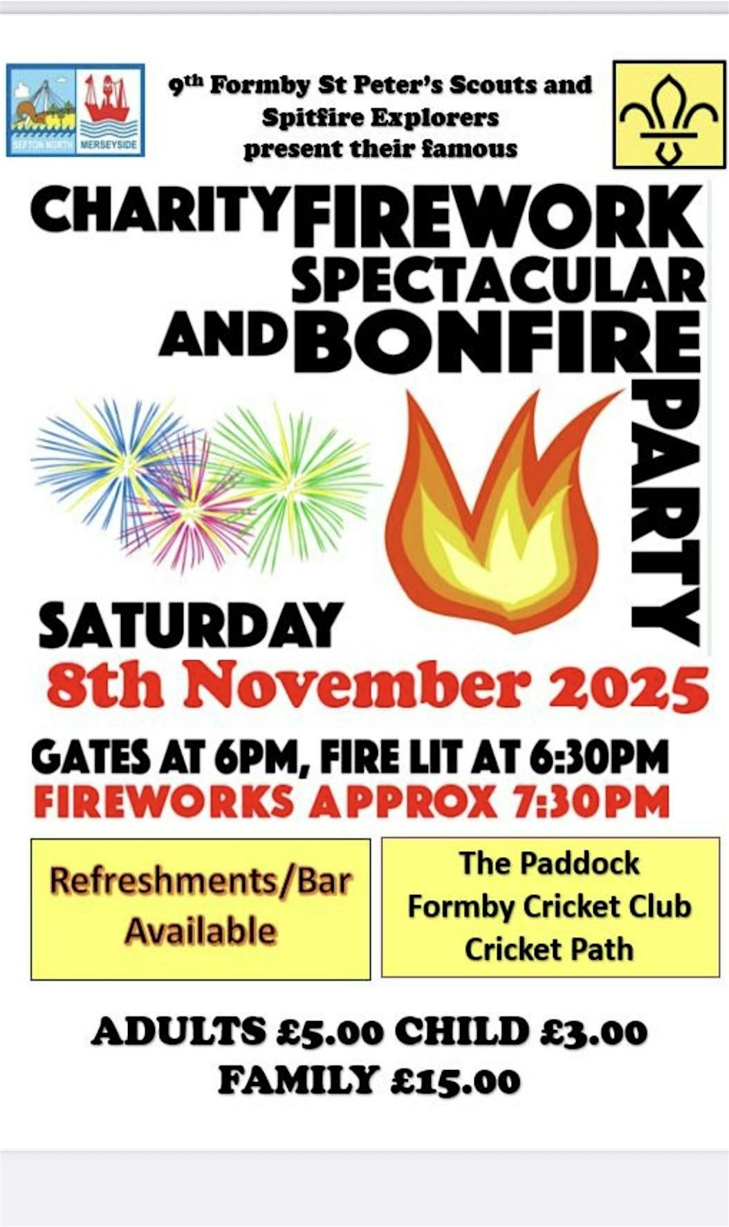 9th Formby St Peters and Spitfire Explorers Bonfire and Fireworks at ...