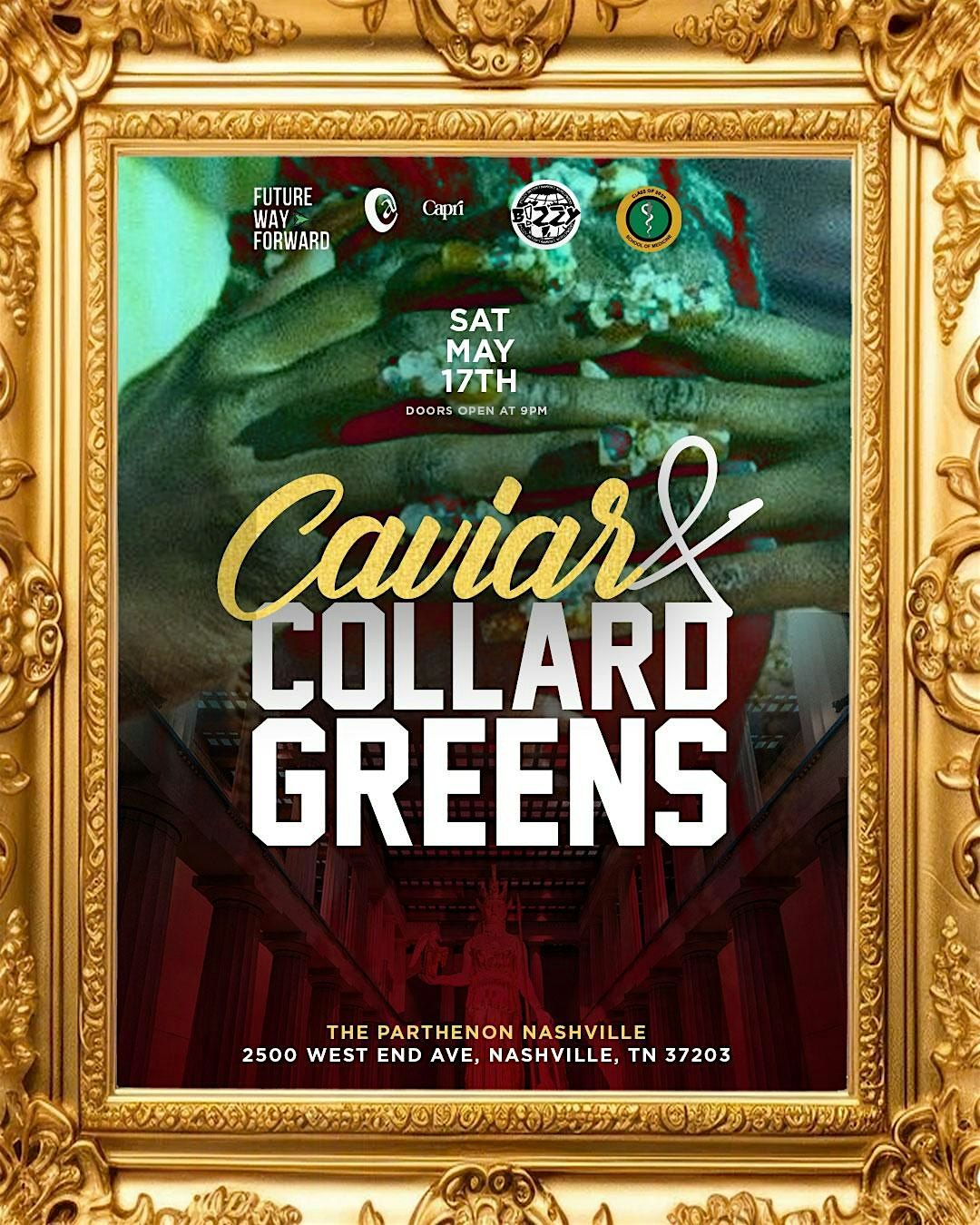 Caviar and Collard Greens at The Parthenon at The Parthenon, Nashville ...