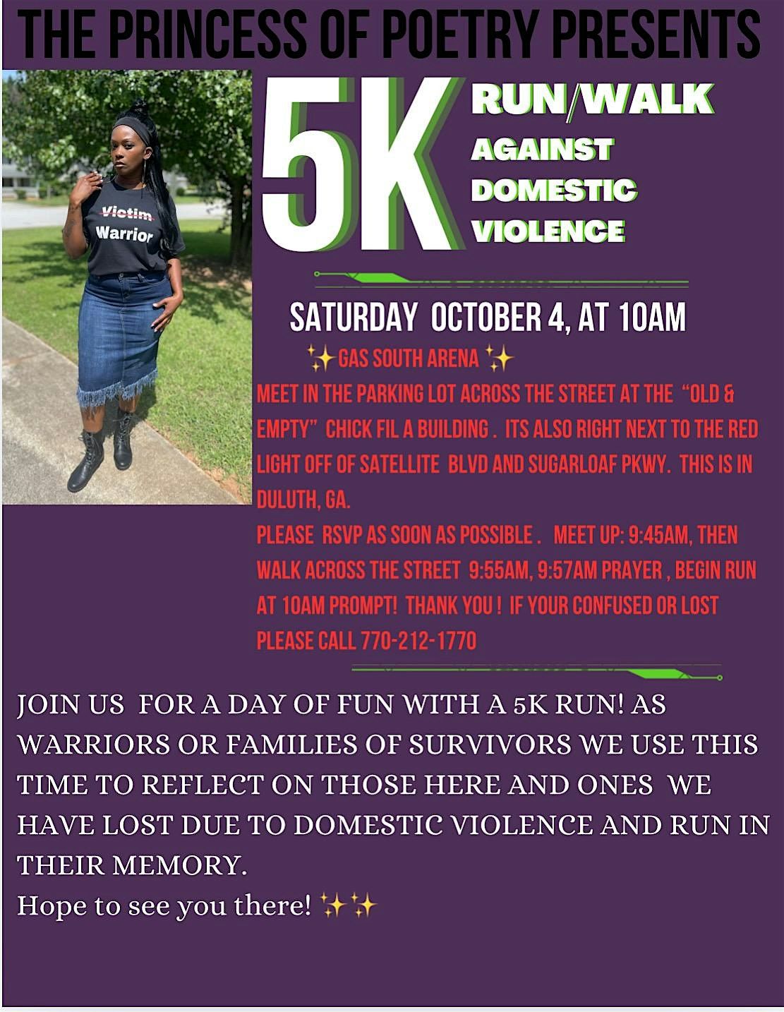 5K Run Against Domestic Violence at Gas South Theater, Duluth on 4th ...