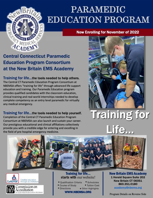 November 2022 Paramedic Program | New Britain EMS Academy | November 14 ...