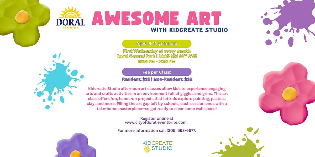 Awesome Art with Kidcreate Studio | Doral Central Park | September 3, 2025