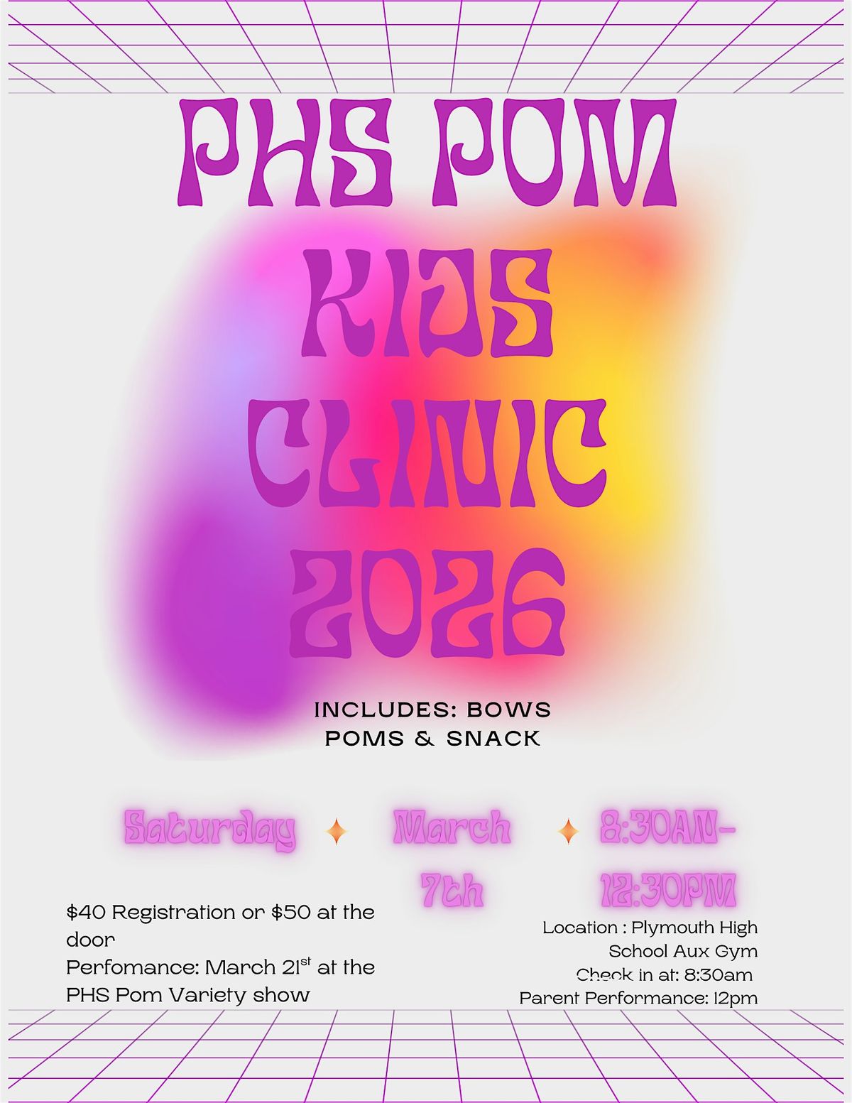 2026 Plymouth Pom Kids Clinic at Plymouth High School, Canton Township ...