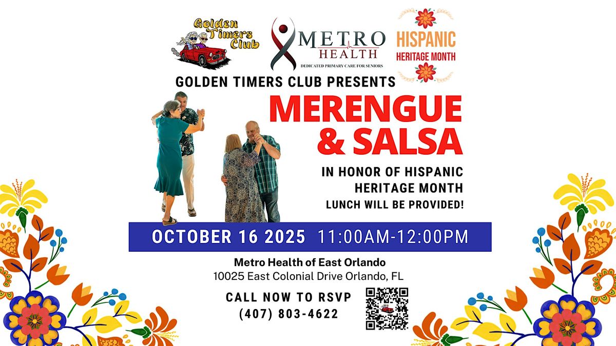 Free for seniors 65+ Merengue & Salsa! with Metro Health of East ...