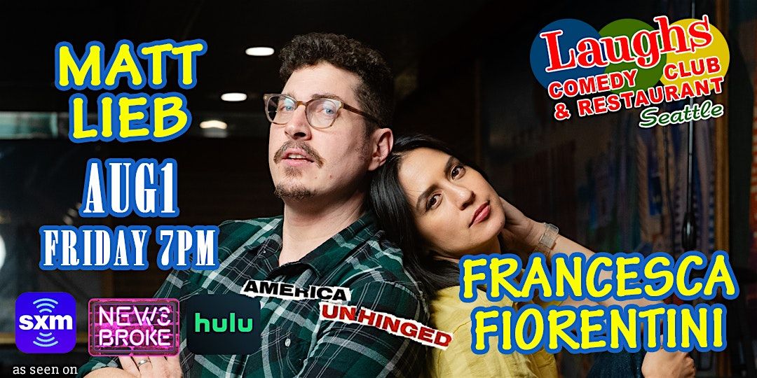 Comedians Francesca Fiorentini and Matt Lieb at Laughs Comedy Club ...
