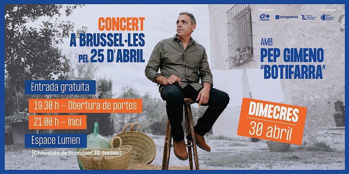 Pep Gimeno Botifarra a Brussel·les at Espace Lumen, Ixelles on 30th ...