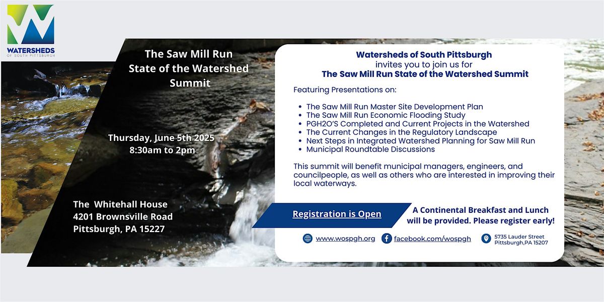 Saw Mill Run State of the Watershed Summit | The Whitehall House ...