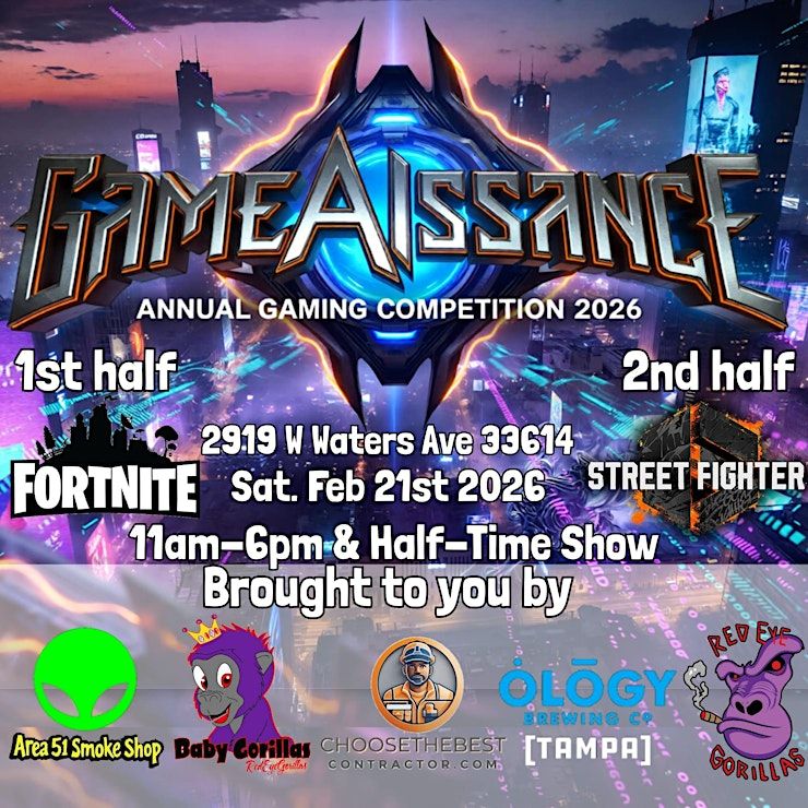 Gameaissance Annual Gaming Competition 2026 at 2919 W Waters Ave, Tampa ...