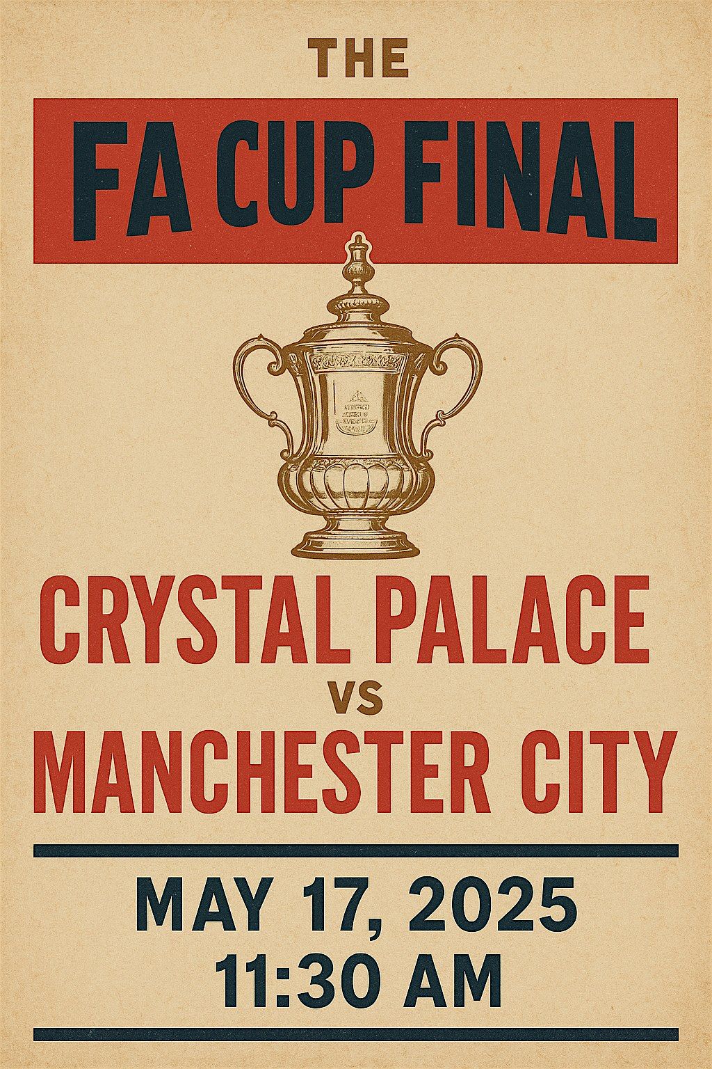 FA Cup Final: Crystal Palace vs Manchester City | Kildare's Irish Pub ...