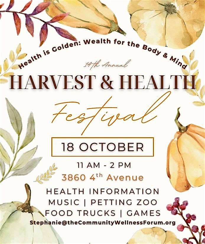 Harvest & Health Festival at City Church of Sacramento on 18th October ...