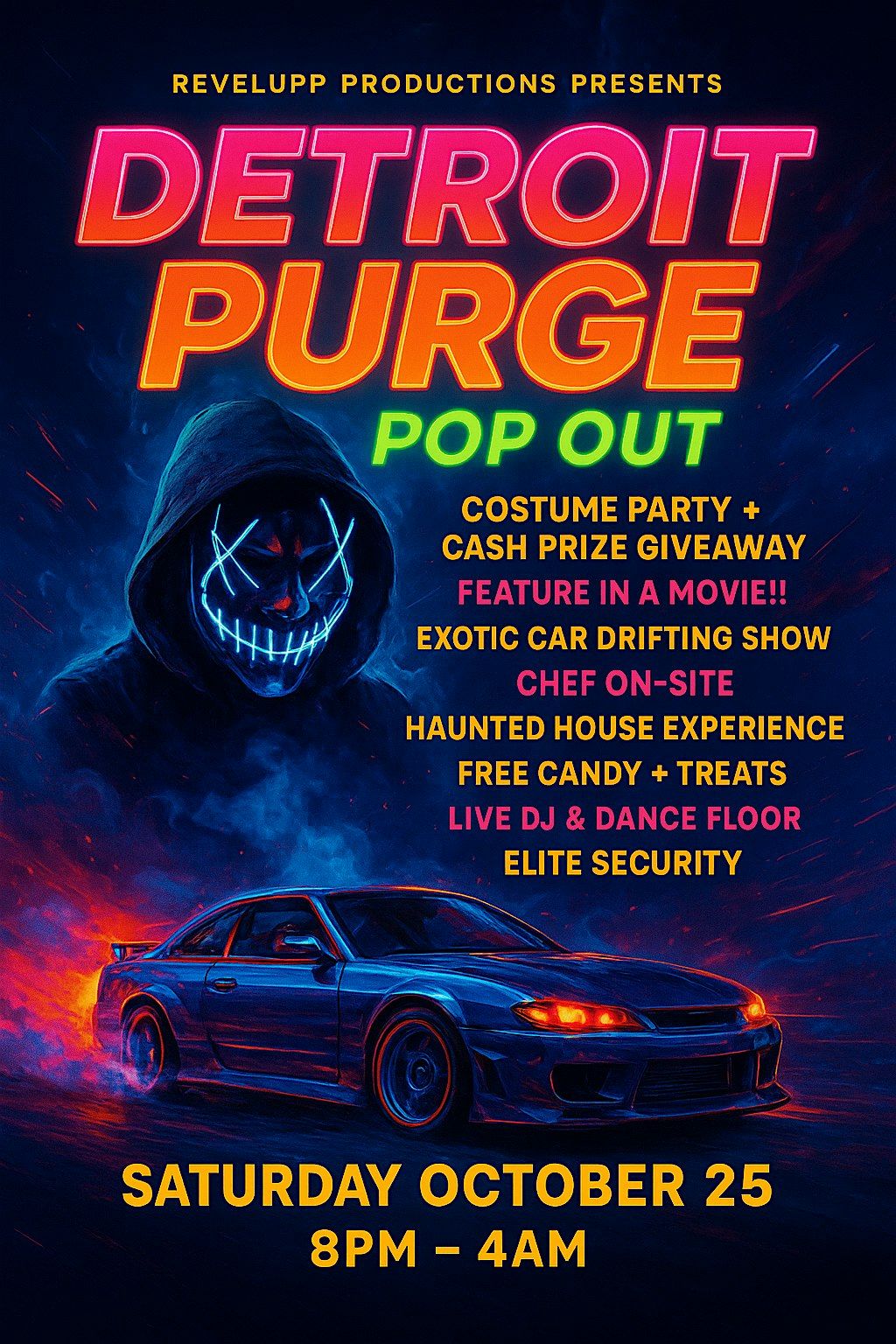 PURGE POP OUT at 16940 Hamilton Ave, Highland Park on 25th October, 2025