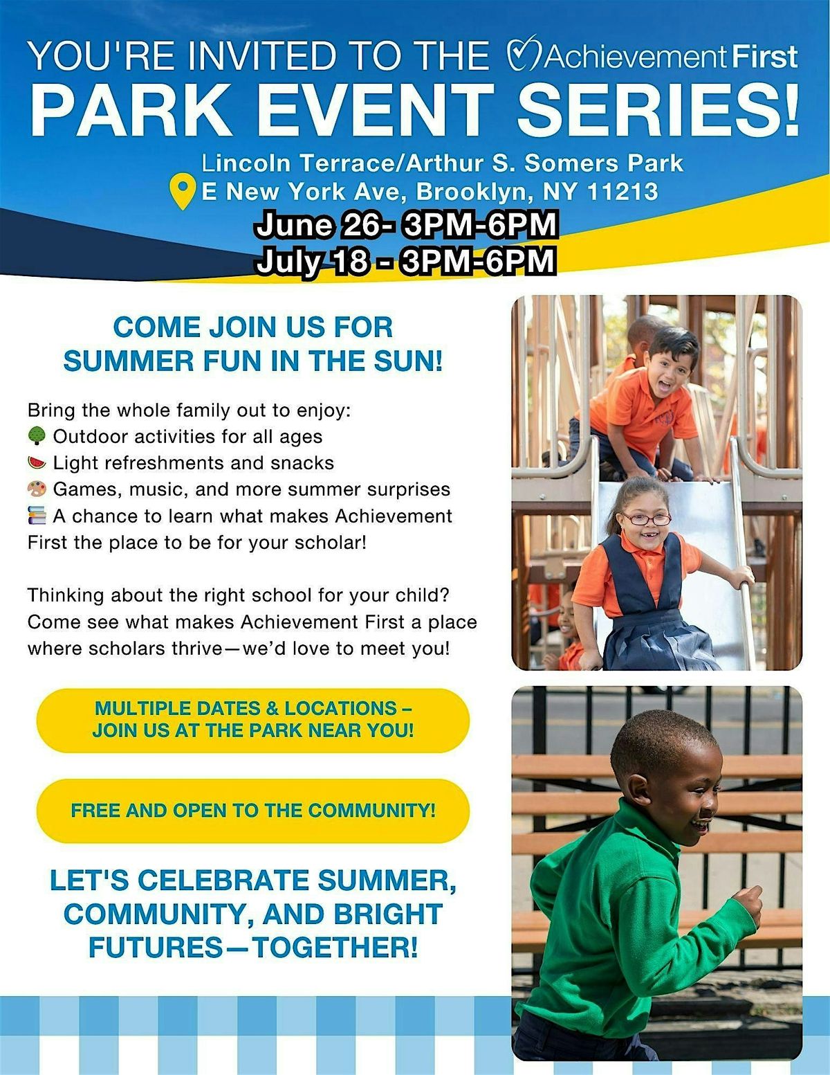 Achievement First Park Series: Lincoln Terrace Park! | Lincoln Terrace ...