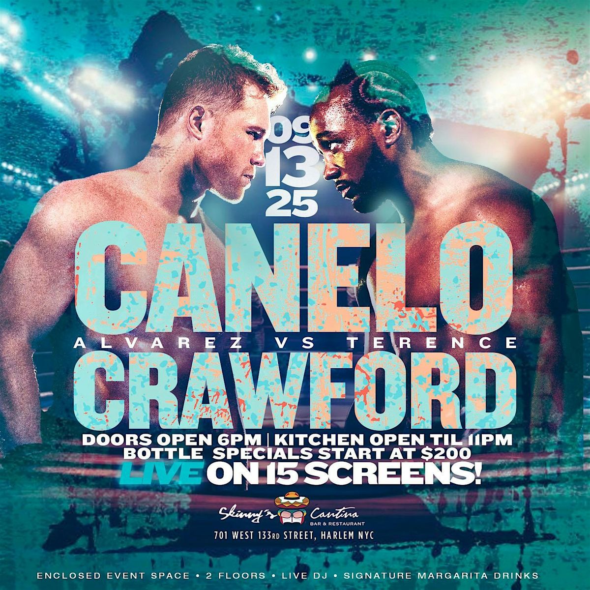 Saturday Fight Night: Canelo vs Crawford, free entry, food menu, live ...