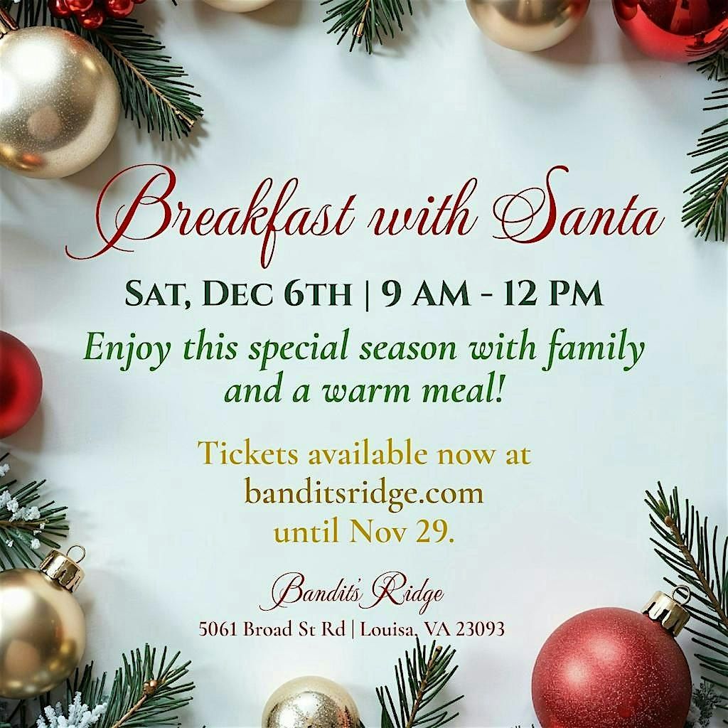 Breakfast with Santa at Bandit's Ridge Winery & Event Venue, Louisa on ...