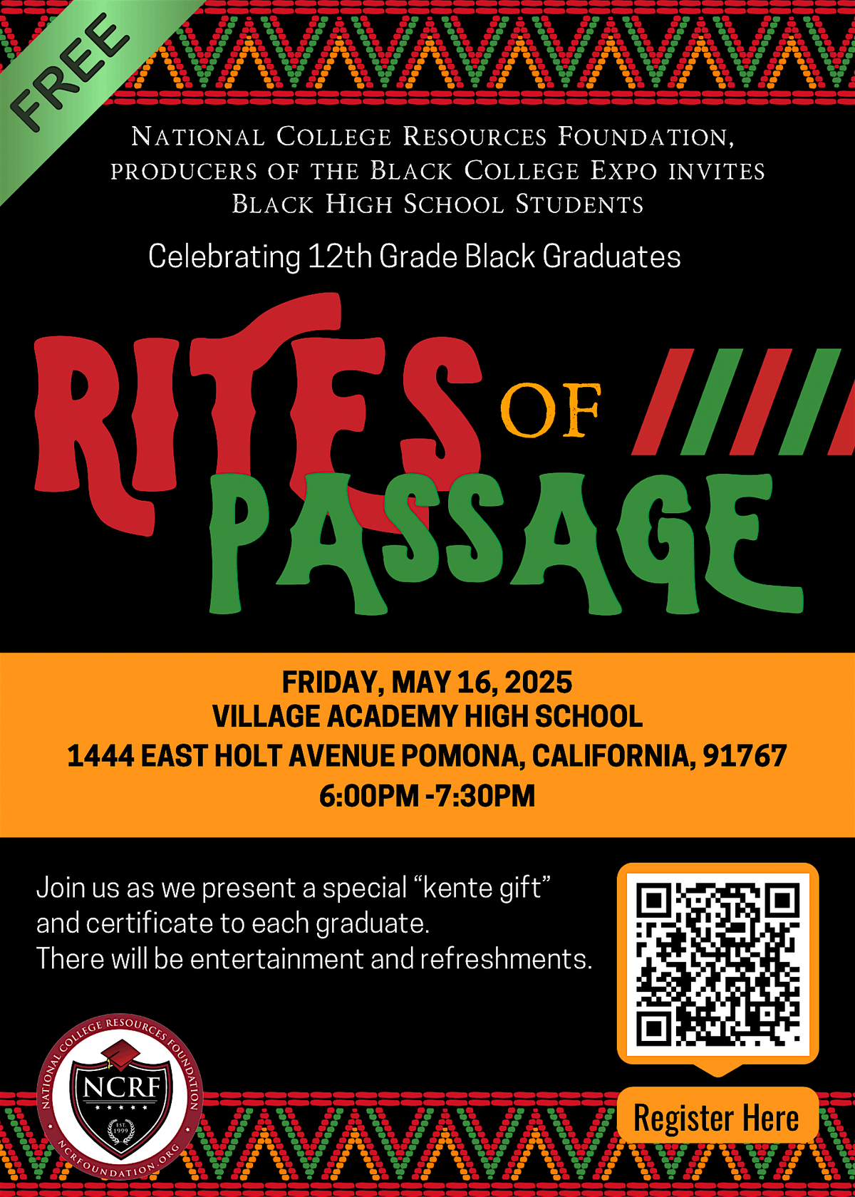 NCRF 2025 Black Grad "Rites of Passage" on 16th May, 2025