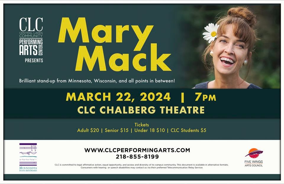 Mary Mack, Stand-up Comedian at Central Lakes College 501 W College Dr ...