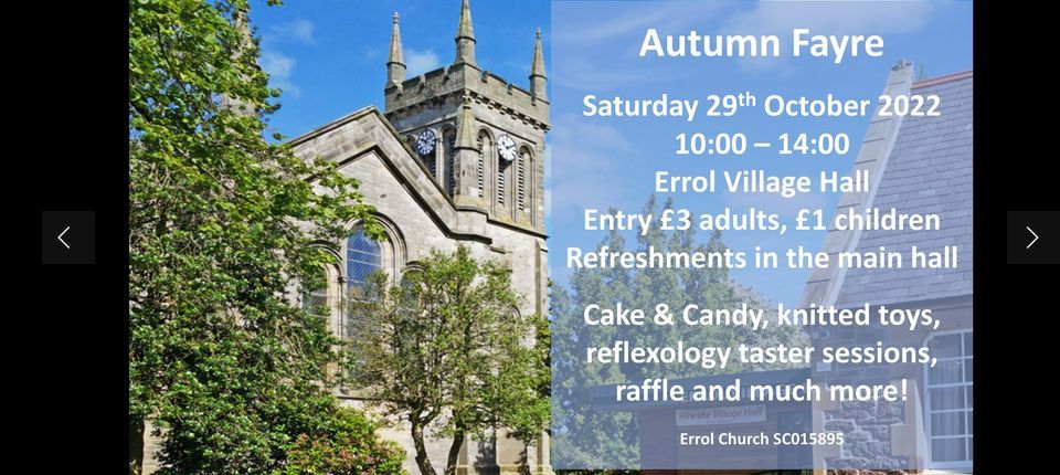 Errol Church Autumn Fayre at Errol Village Hall, Perth on 29th October ...
