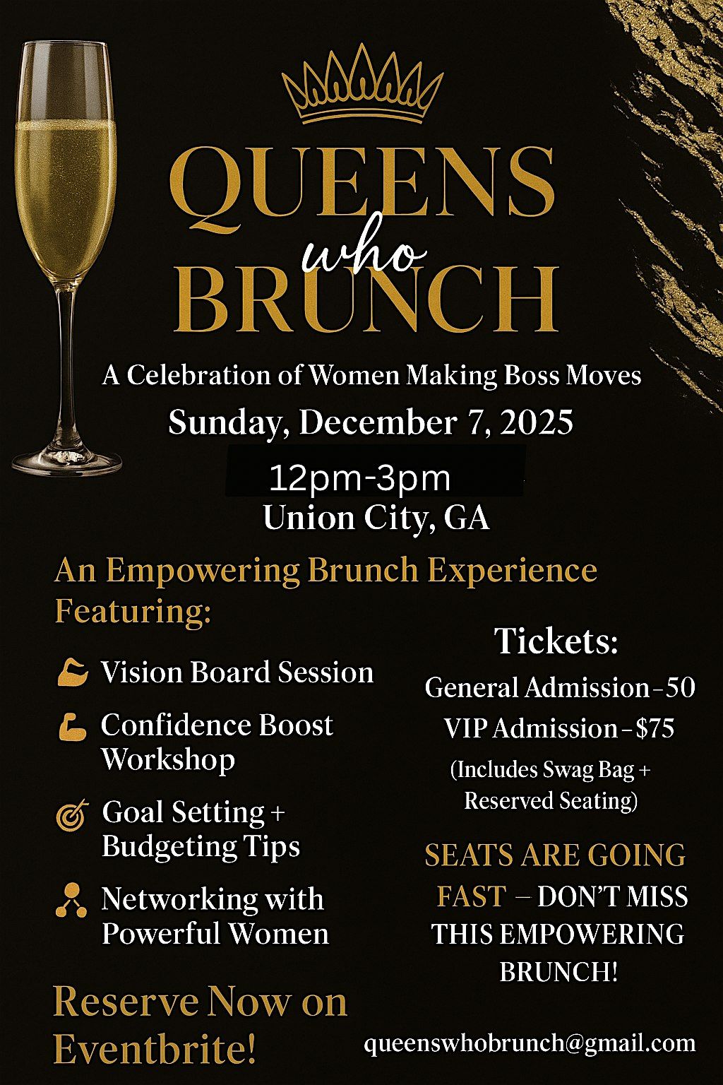 Queens who Brunch at 6703 Shannon Pkwy, Union City on 7th December, 2025