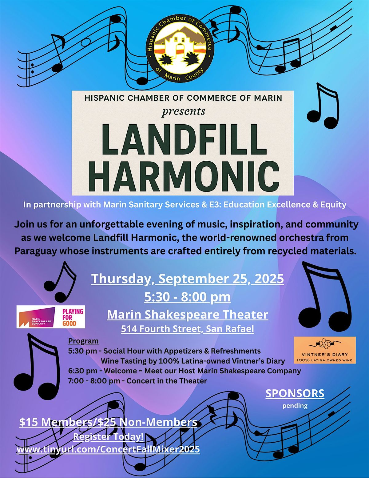 Landfill Harmonic ~ Concert & Fall Mixer 2025 at Marin Shakespeare Company, San Rafael on 25th ...