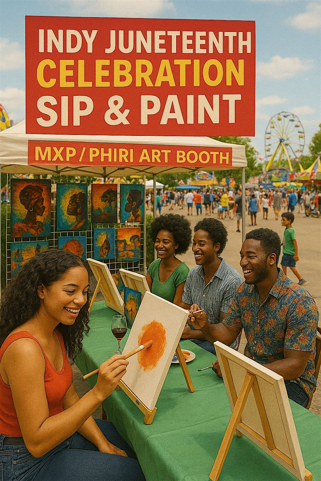 SIP AND PAINT | MXP & PHIRI ART BOOTH at INDY JUNETEENTH CELEBRATION | 1202 E 38th St ...