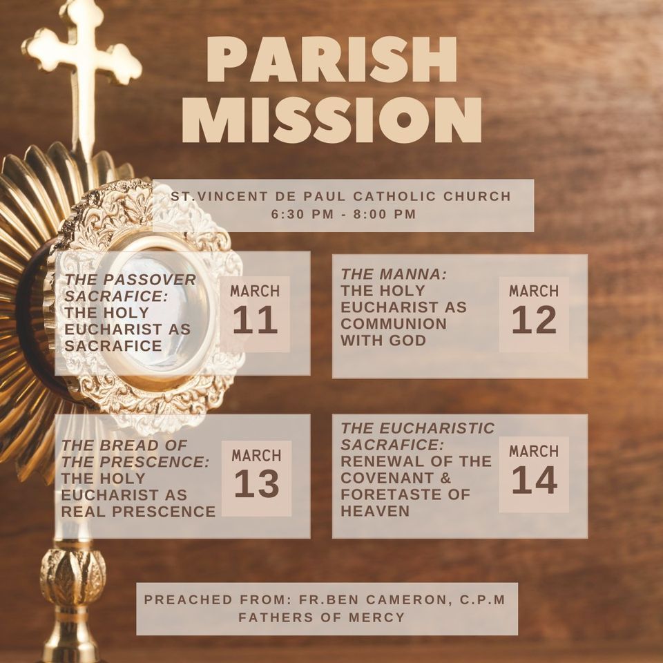 Lenten Parish Mission with Fr. Ben Cameron at St. Vincent de Paul ...