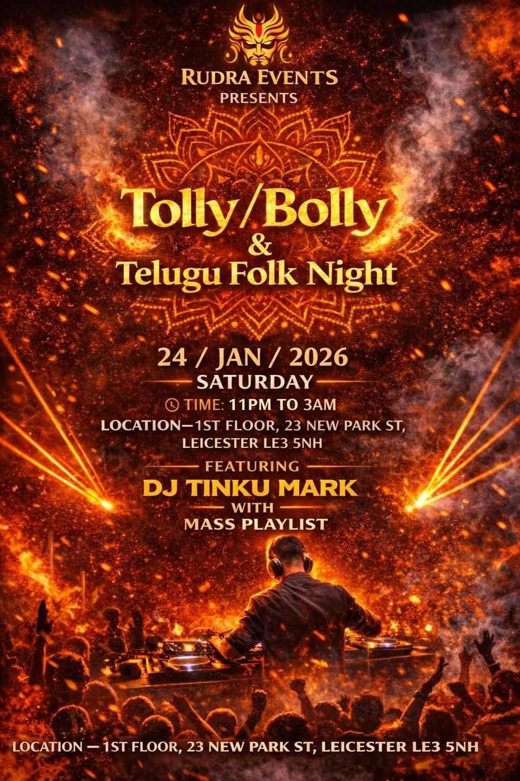 ?TOLLY/BOLLY?TELUGU FOLK? at 2 FUNKY COMPLEX, Leicester on 24th January ...
