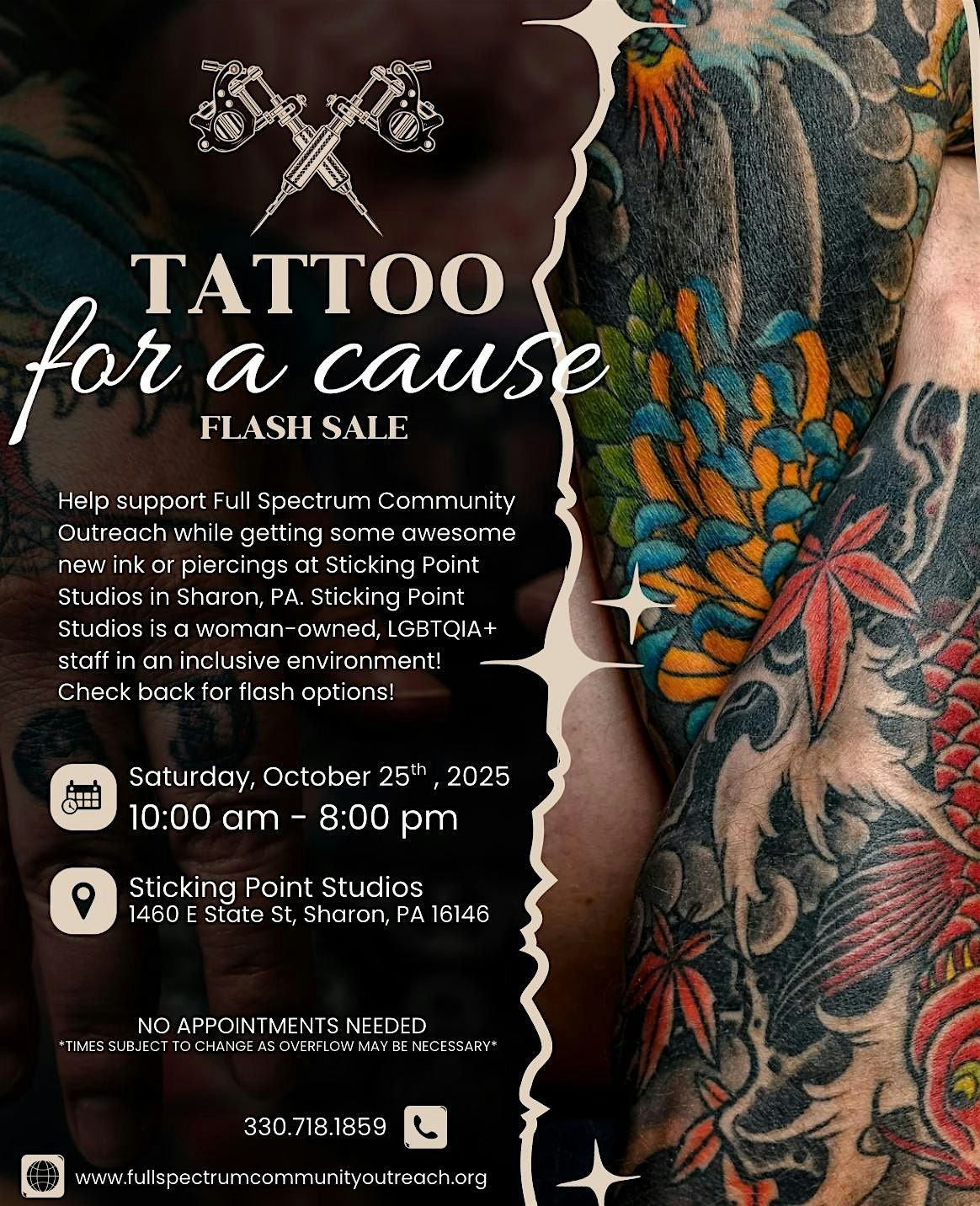 Sticking Point Studios tattoo & piercing fundraiser for Full Spectrum | Sticking Point Studios ...