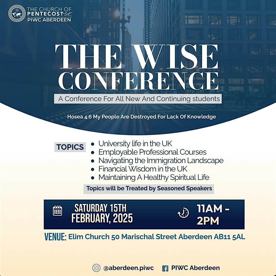 THE WISE CONFERENCE 2025 | Elim Church 50 Marischal Street Aberdeen ...