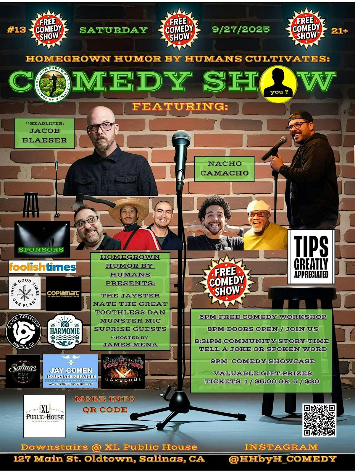 HHH COMEDY SHOW & XL PUBLIC HOUSE / IN THE CEREBRAL CELLAR | XL Public ...