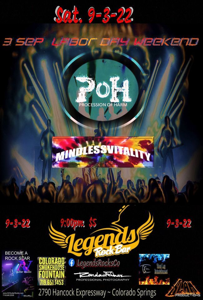 Procession of Harm, Mindless Vitality @ Legends | Legends Rock Bar ...