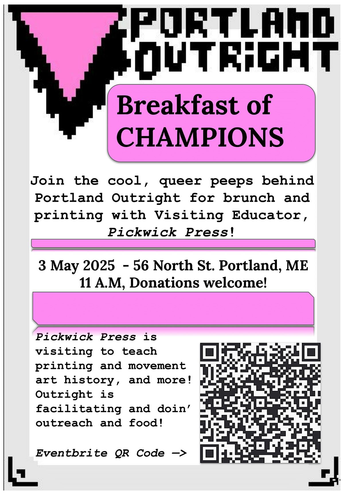 Breakfast of Champions: A Radical Queer Brunch | 56 North St, Portland ...