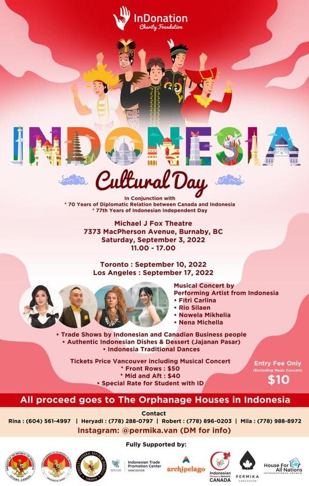 Indonesia Cultural Day | 7373 MacPherson Ave, Burnaby, BC V5J 0B2 ...